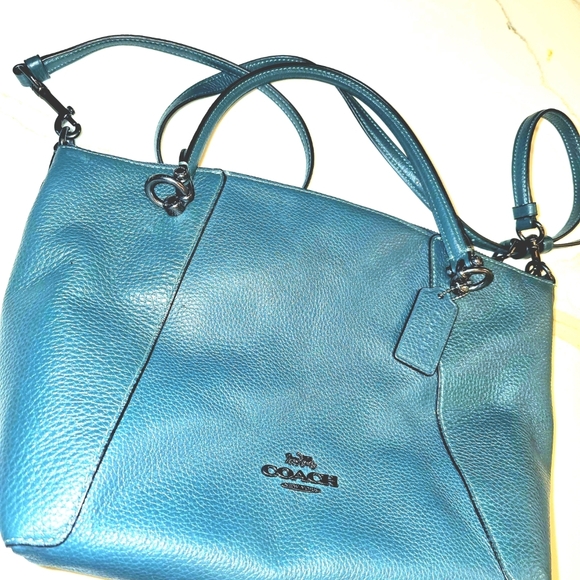 Coach | Bags | Coach Teal Leather Womens Bag | Poshmark